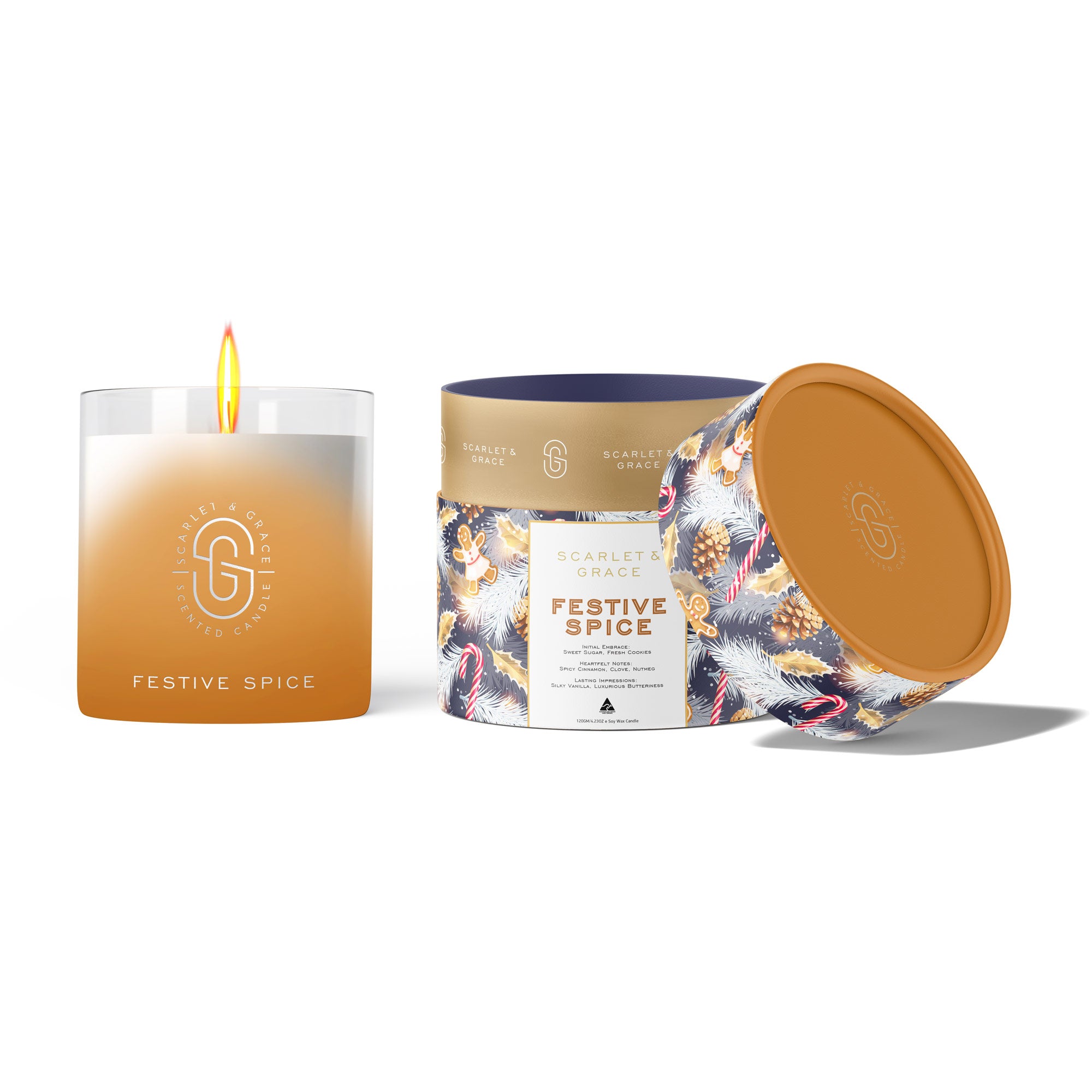 Festive Spice Christmas Candle – 120g | Hallmark Australia