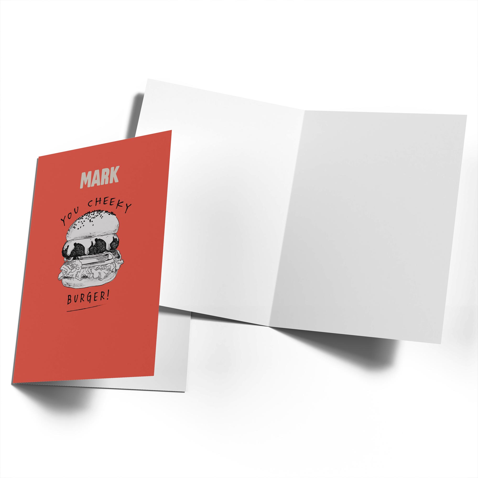 Personalised Funny Editable Illustrated Cheeky Burger Birthday Card ...