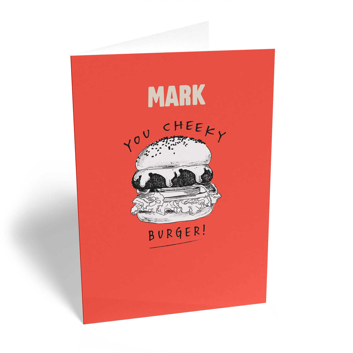 Personalised Funny Editable Illustrated Cheeky Burger Birthday Card ...