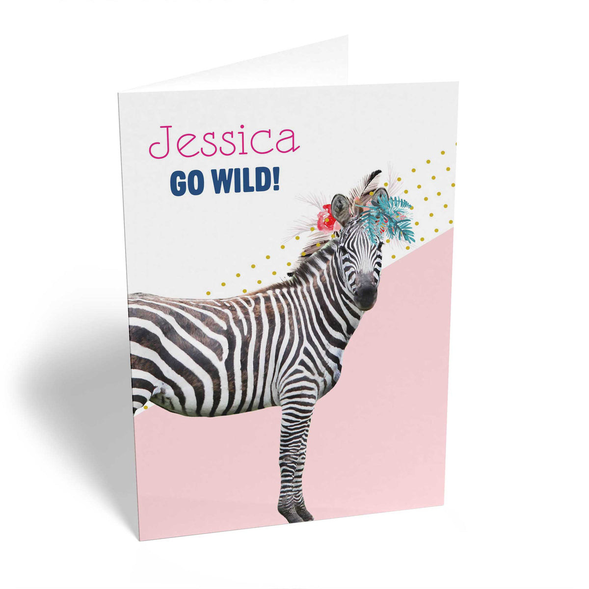 Personalised Contemporary Birthday Editable Zebra Photographic Card ...