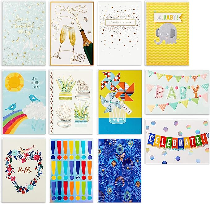 Hallmark All Occasion Cards Assortment Birthday, Congratulations, Blan ...
