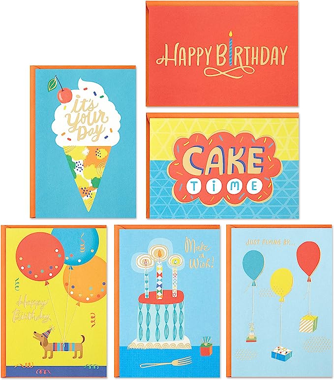 Hallmark Birthday Cards Assortment, 36 Cards with Envelopes (Cake, Ice ...