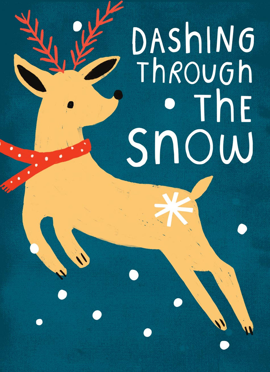 Personalised Christmas Card - Reindeer "Dashing Through The Snow ...